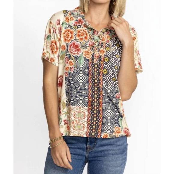 Johnny Was | Tops | New Johnny Was Aztec Flower Tee In Multi | Poshmark